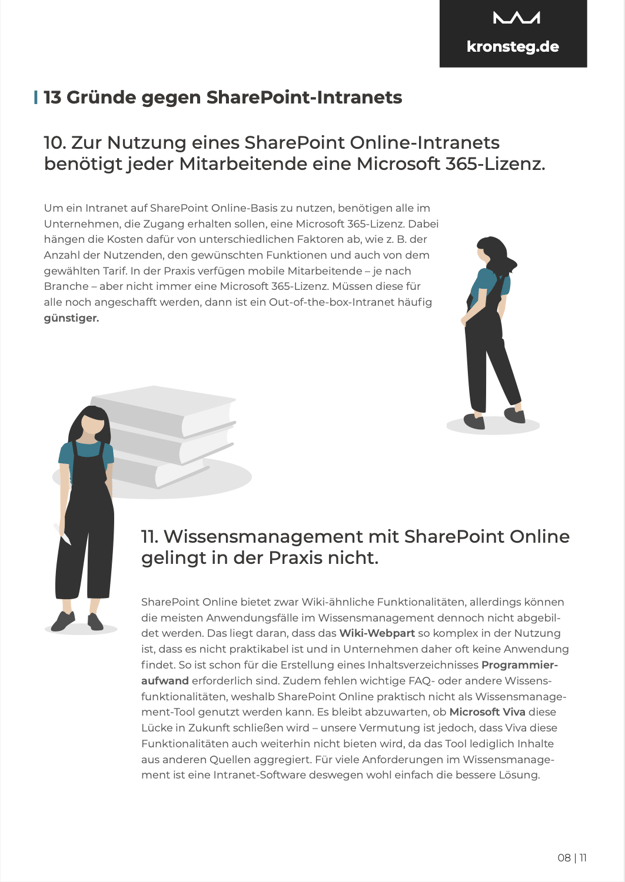 13 Gründe gegen SharePoint-Intranets 13 Gründe gegen SharePoint-Intranets